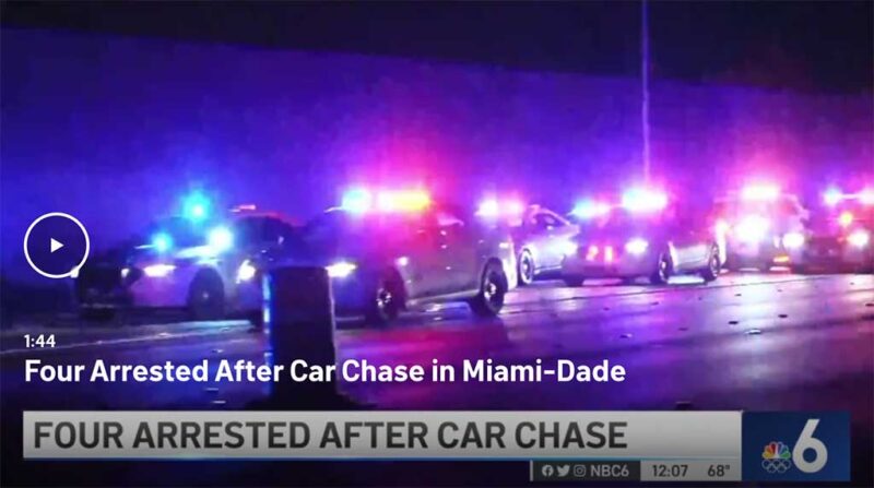 Video: FHP Car Chase Concludes with 4 Men Arrested in Miami-Dade ...